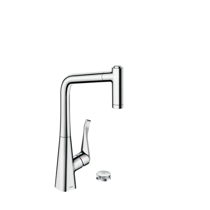 Metris Select M71 2-Hole Single Lever Kitchen Mixer 320, Pull-out Spray ...